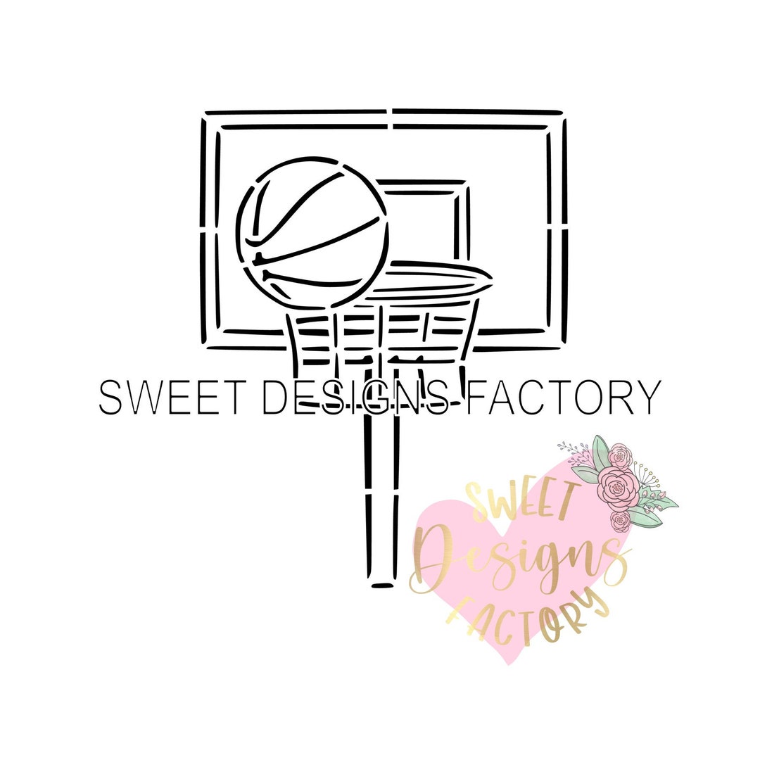 Basketball PYO Cookie Stencil Matching Cookie Cutter Available WA168 - Etsy
