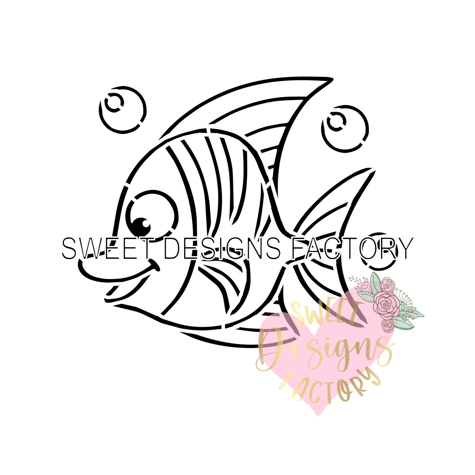 Tropical Fish Stencil