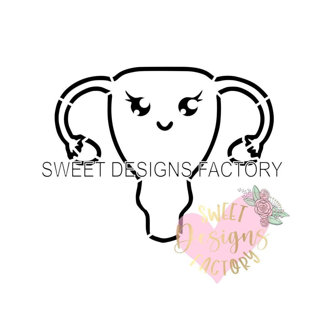 Cute Uterus PYO Cookie Stencil. Matching Cookie Cutter Available PQ31 ...