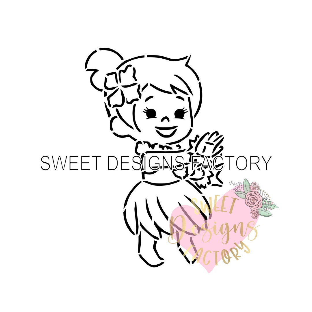 Summer Hula Dancer PYO Cookie Stencil. Matching Cookie Cutter Available ...