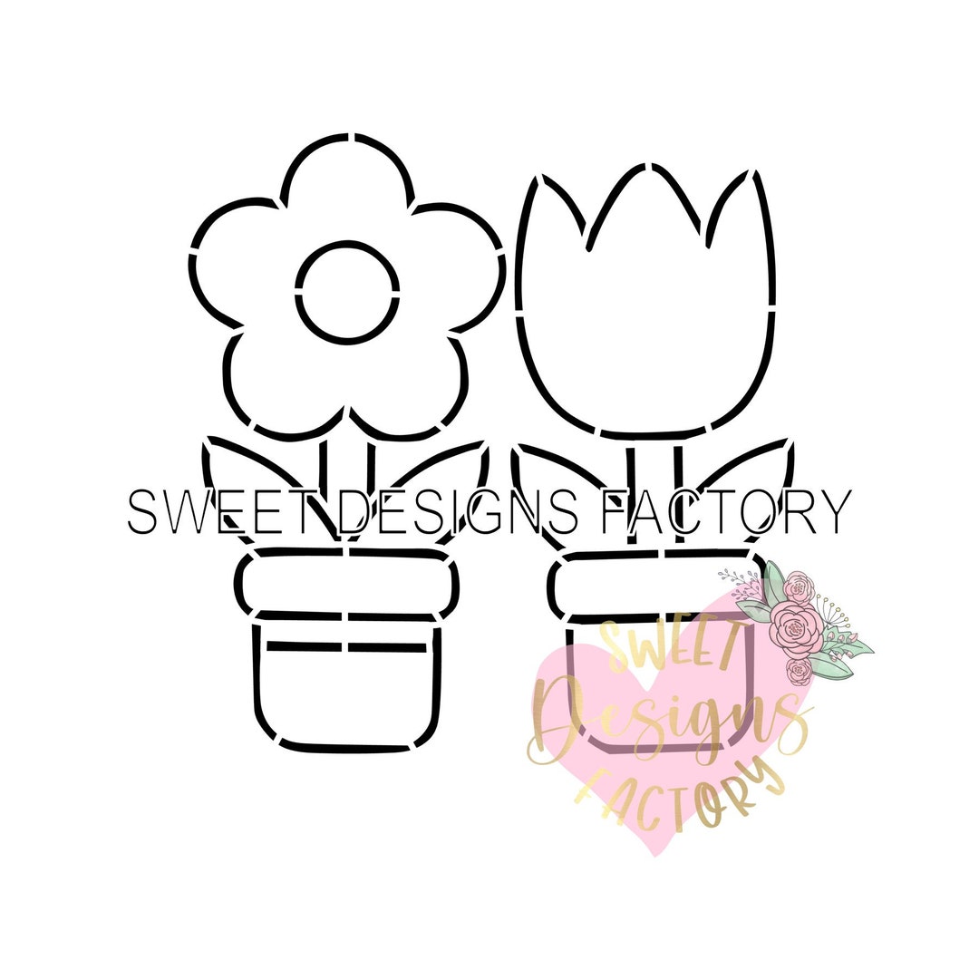 Flowers PYO Cookie Stencil. Matching Cookie Cutter Available JTV66 - Etsy