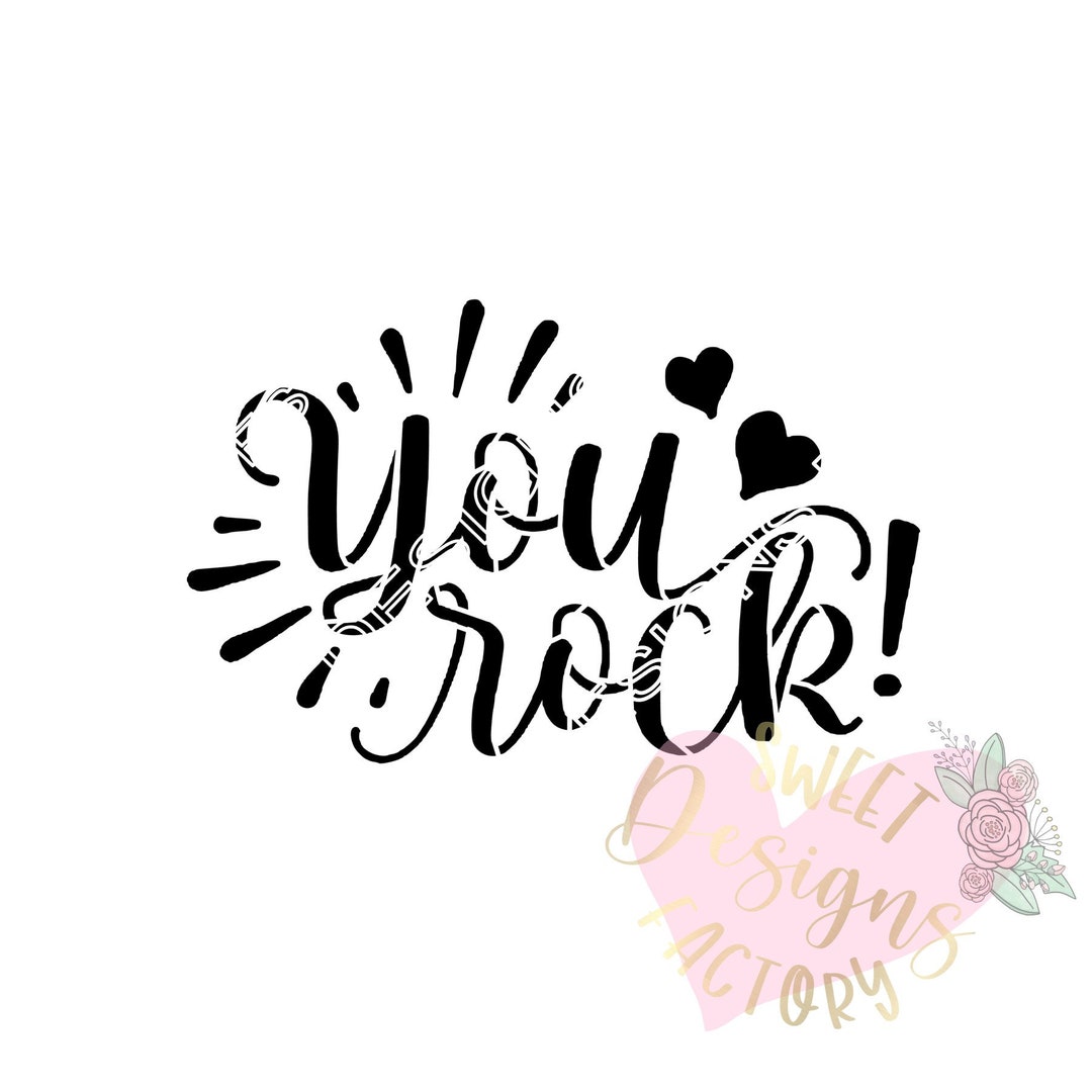 You Rock Cookie Stencil EFT0082 - Etsy
