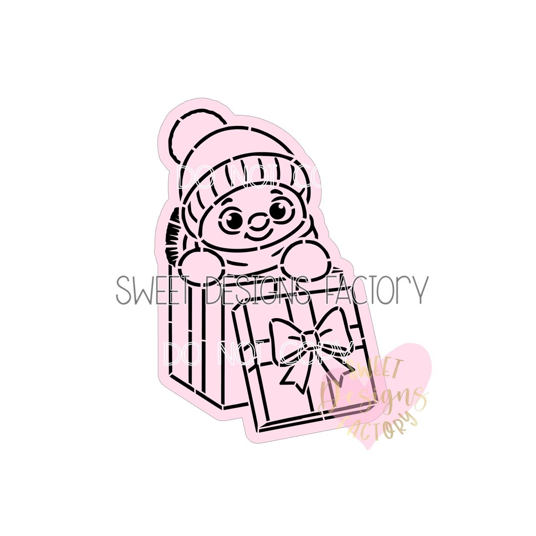 Christmas Snowman Paint Your Own PYO Cookie Stencil. Matching Cutter ...