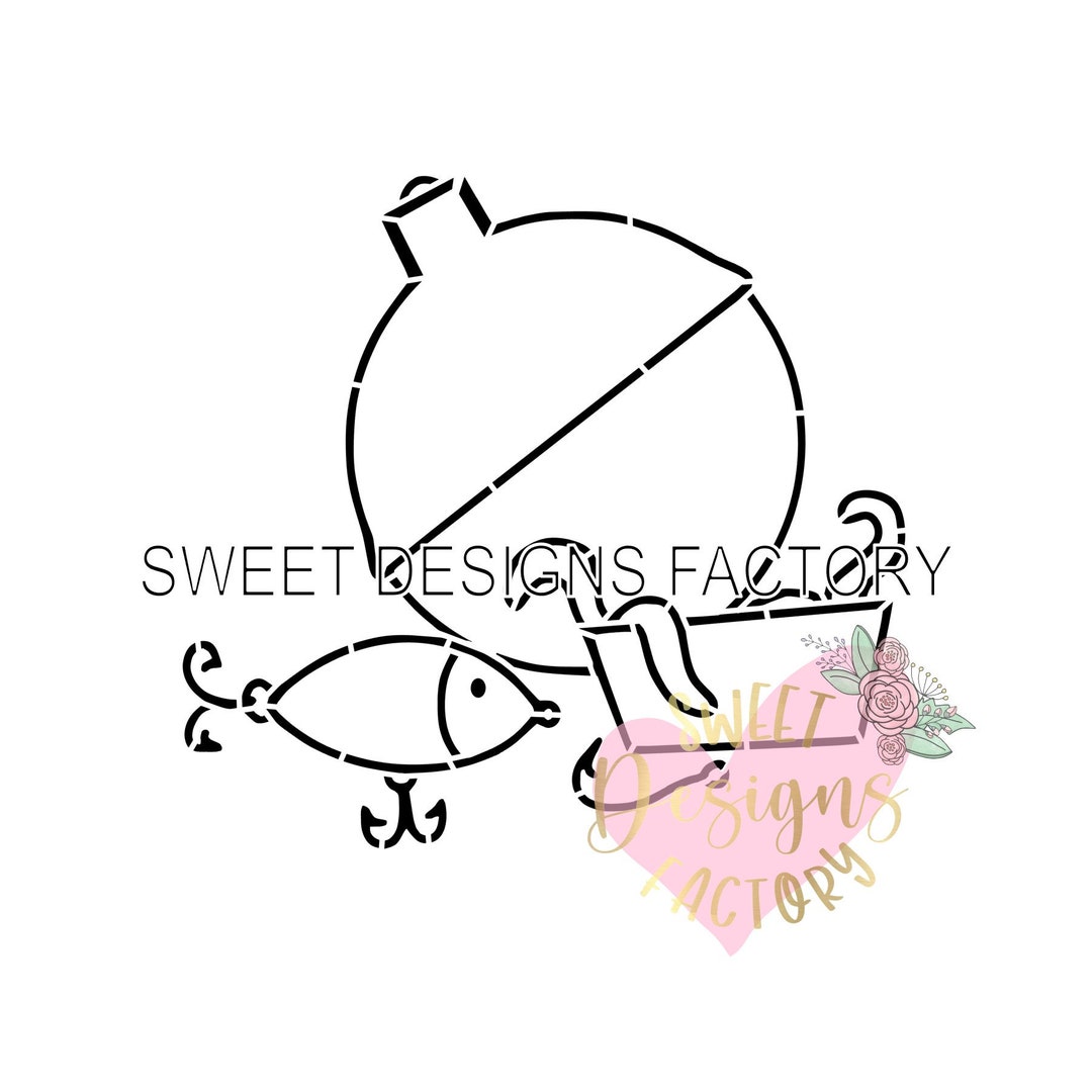 Father's Day Fishing PYO Cookie Stencil Matching Cookie Cutter ...
