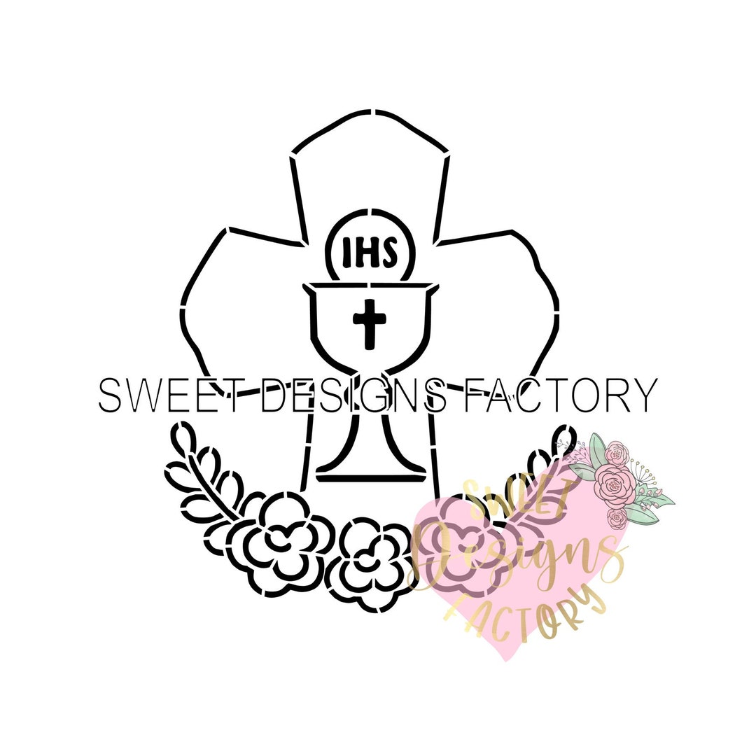 First Communion PYO Cookie Stencil. Matching Cookie Cutter Available ...
