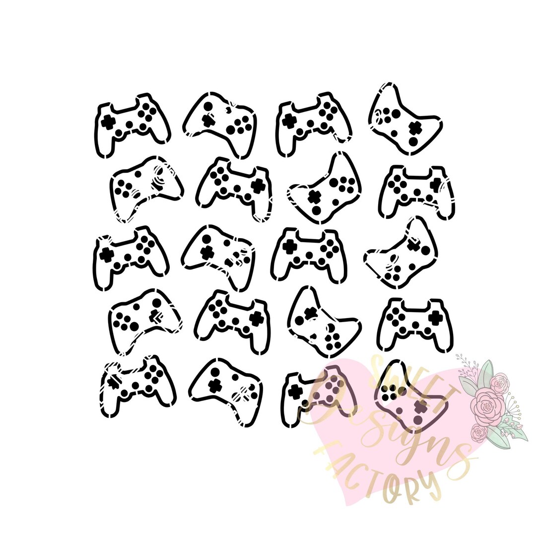 Video Game Controller Gamer Background Pattern Cookie Stencil DG277 - Etsy