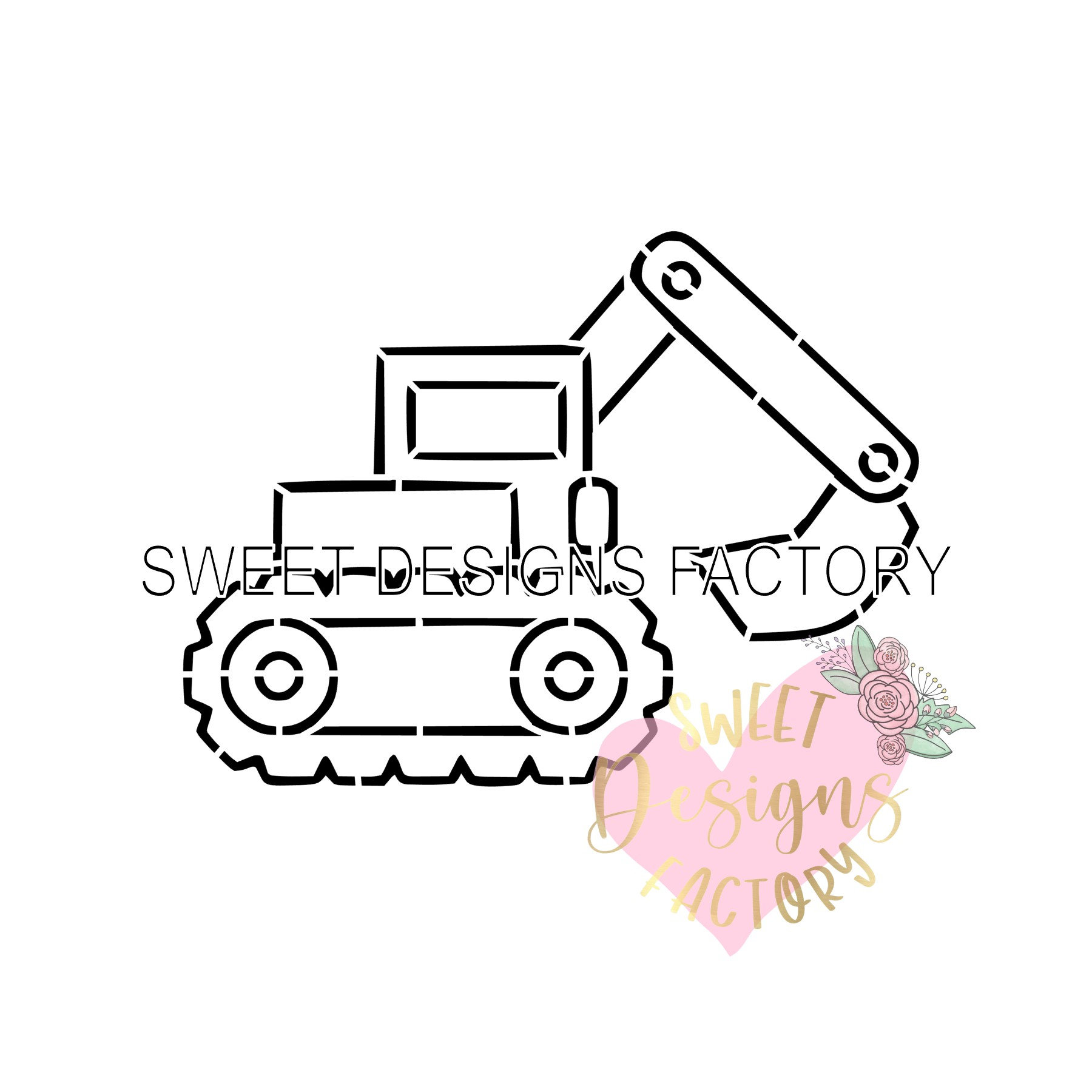 Excavator PYO Cookie Stencil. Matching Cookie Cutter Available PQ81 - Etsy
