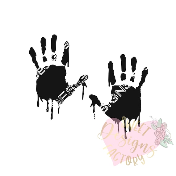 Halloween bloody hands cookie stencil WA327 | Etsy