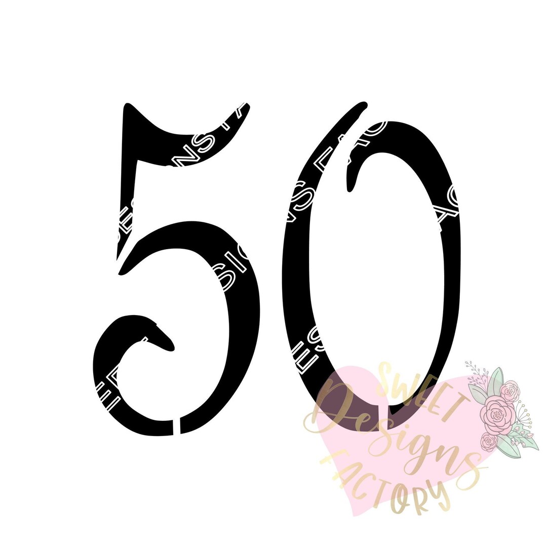 Number Fifty Cookie Stencil DG182 - Etsy