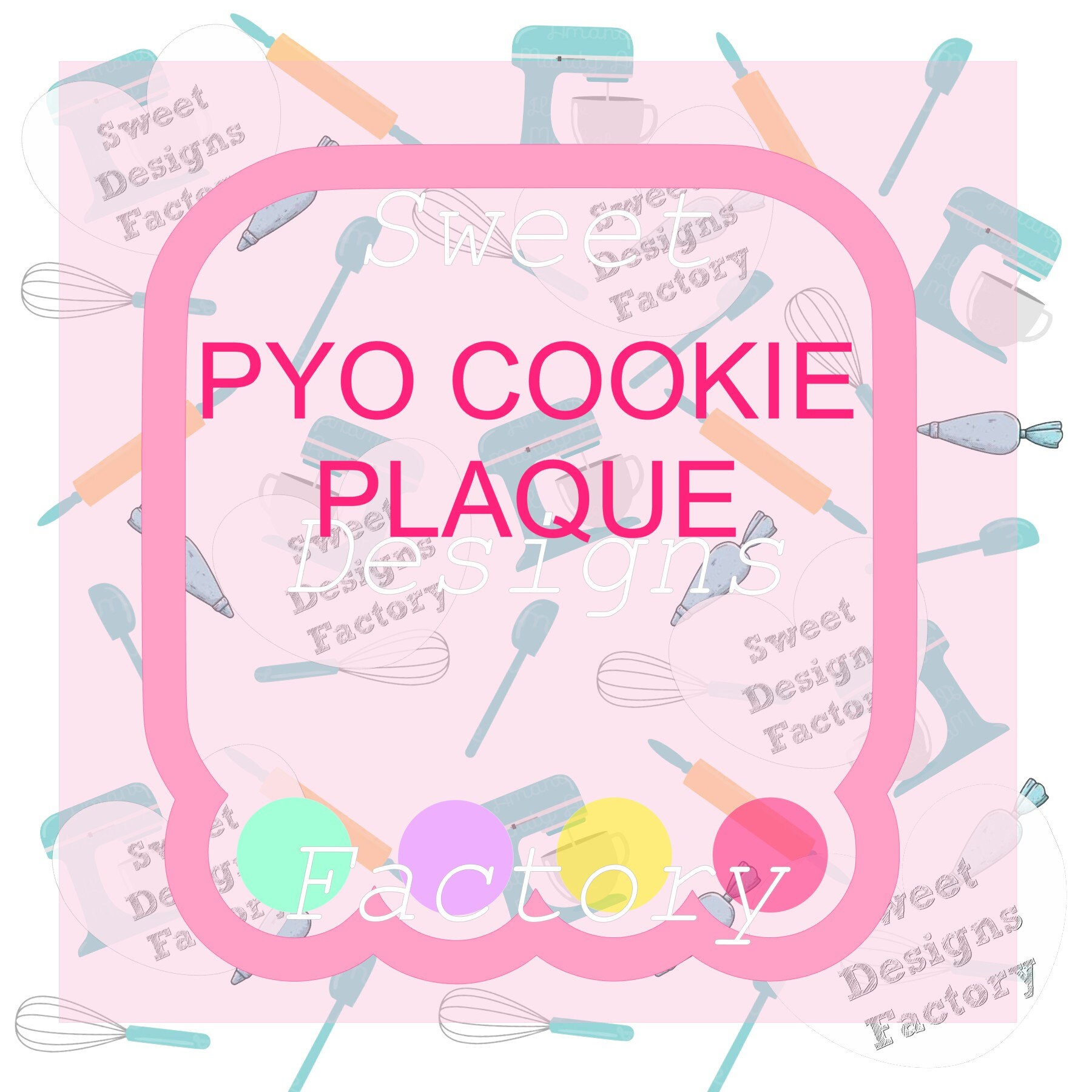 Square PYO cookie cutter plaque G0012 | Etsy