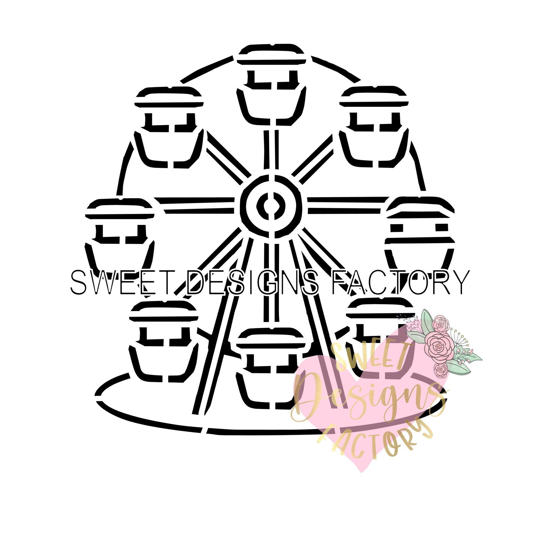 Carnival Great Wheel PYO Cookie Stencil. Matching Cookie Cutter ...