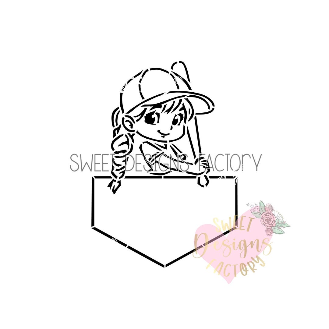 Baseball Girl Plaque PYO Cookie Stencil. Matching Cookie Cutter ...