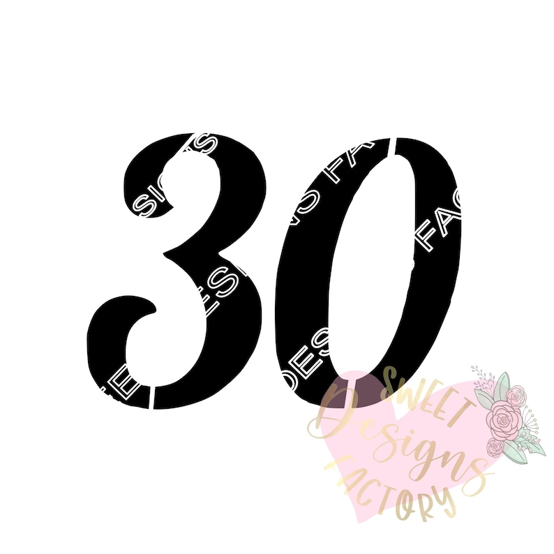 Number 30 Cookie Stencil Birthday Anniversary JB542 - Etsy