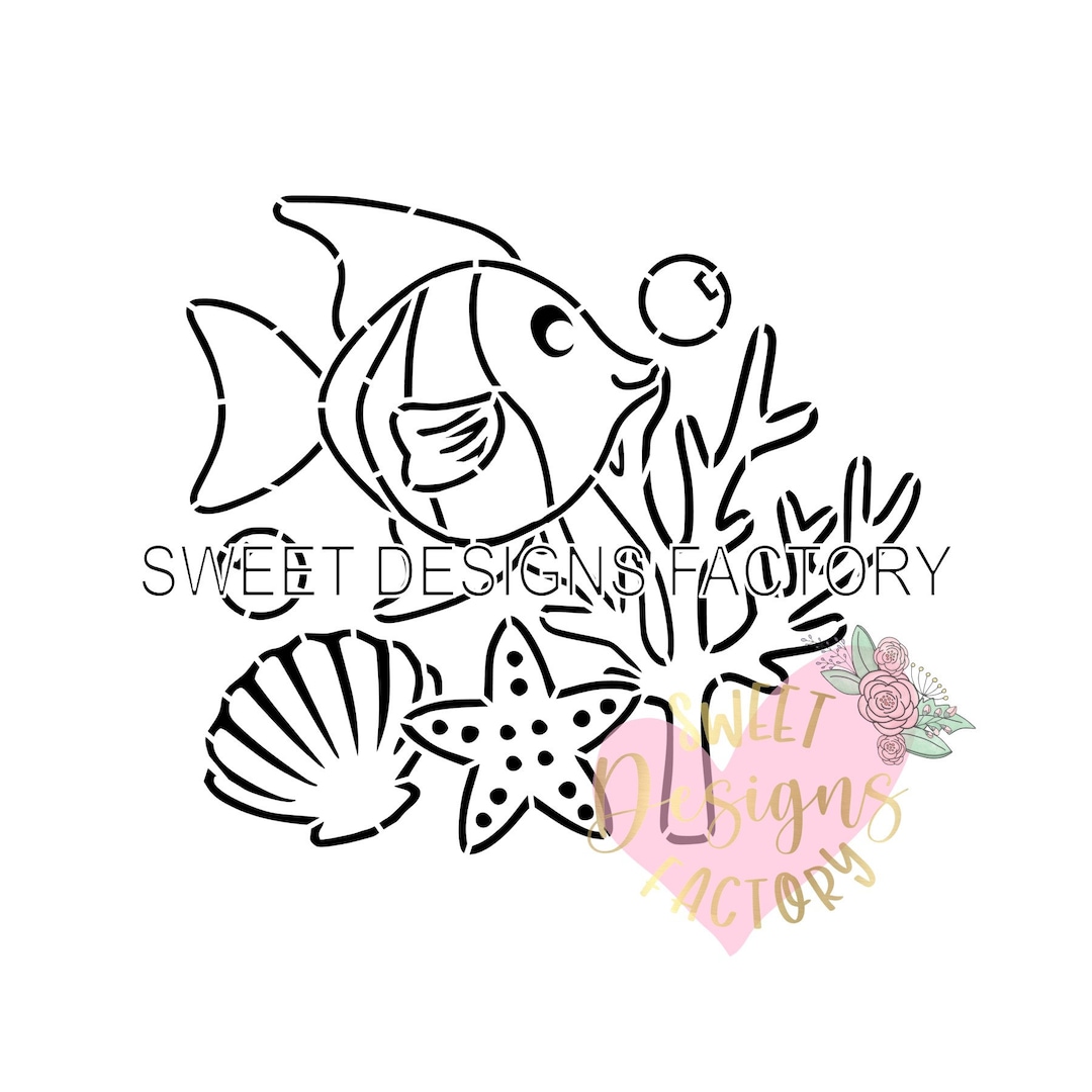 Summer Under the Sea Tropical Fish PYO Cookie Stencil. Matching Cookie ...
