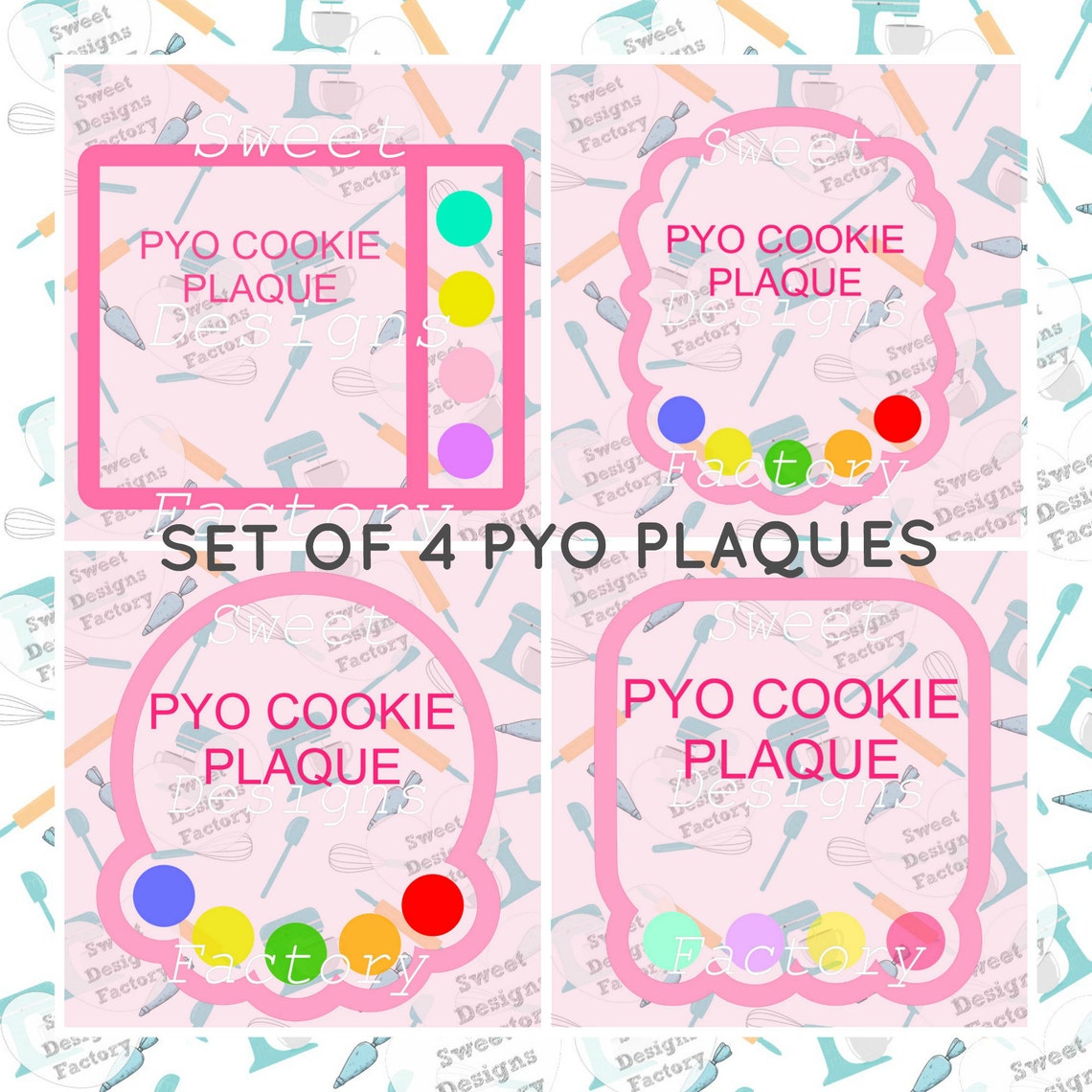 Set of 4 PYO Cookie Cutter Plaques. - Etsy