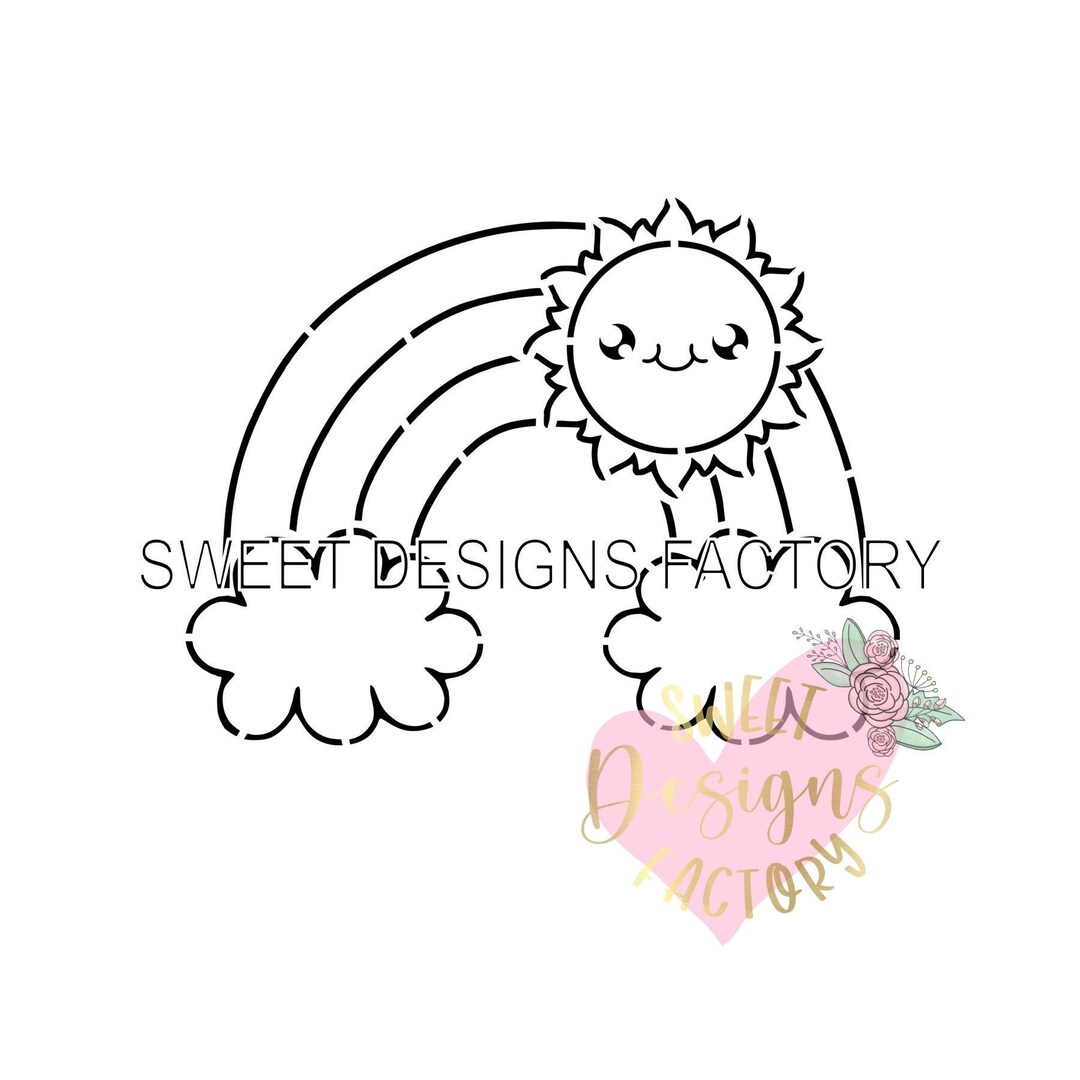 Summer Rainbow PYO Cookie Stencil. Matching Cookie Cutter Available ...