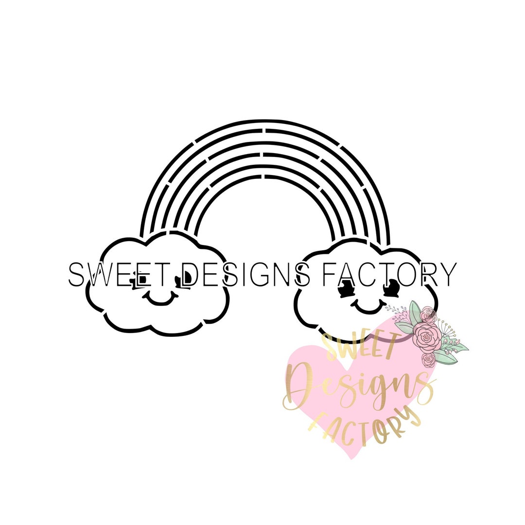 Rainbow PYO Cookie Stencil Matching Cookie Cutter Available EJ0099 - Etsy