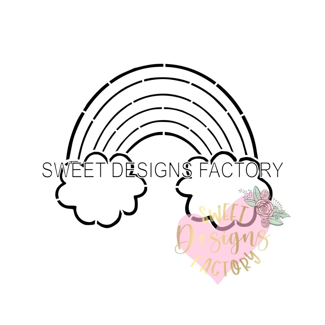 Rainbow PYO Cookie Stencil. Matching Cookie Cutter Available DG44 - Etsy