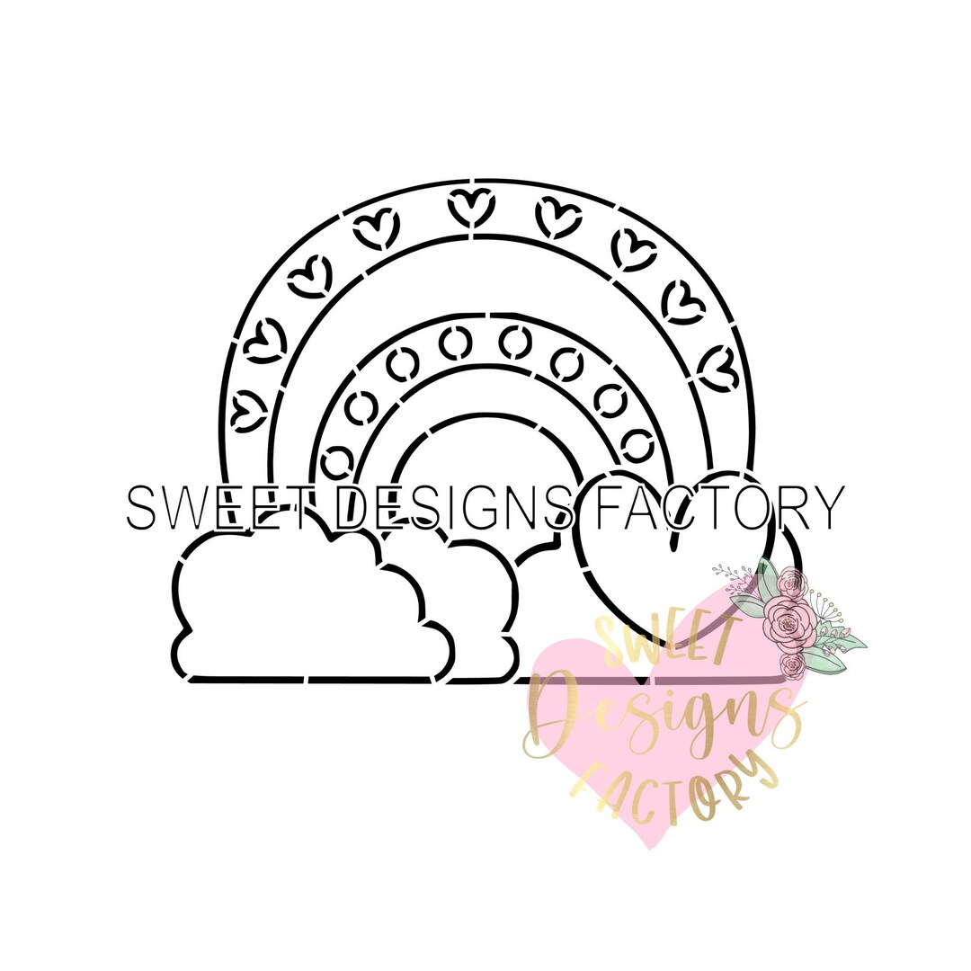 Rainbow PYO Cookie Stencil. Matching Cookie Cutter Available E76 - Etsy