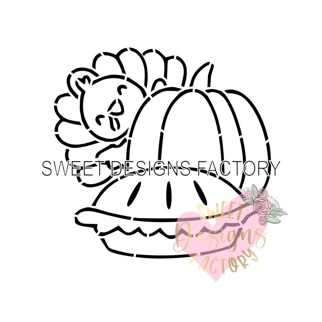 Thanksgiving PYO Cookie Stencil Matching Cookie Cutter Available H240 ...