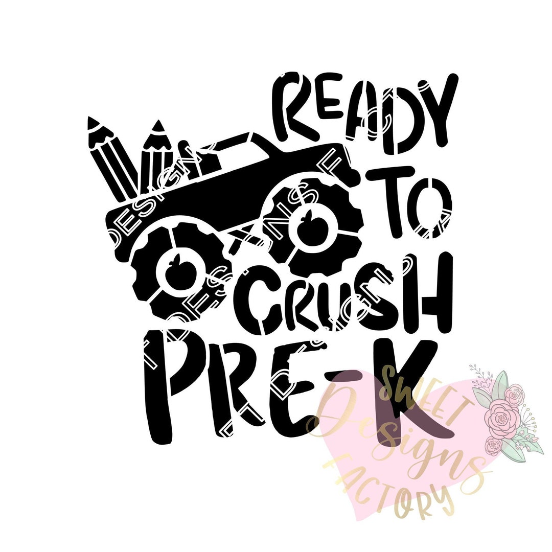 Monster Truck Ready to Crush Pre-k Cookie Stencil PQ765 - Etsy