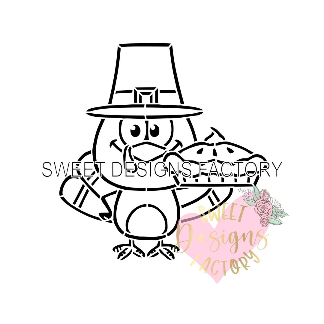 Thanksgiving PYO Cookie Stencil Pilgrim Turkey Matching Cookie Cutter ...