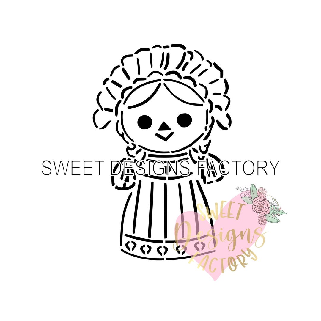 Mexican Rag Doll Maria PYO Cookie Stencil. Matching Cookie Cutter ...