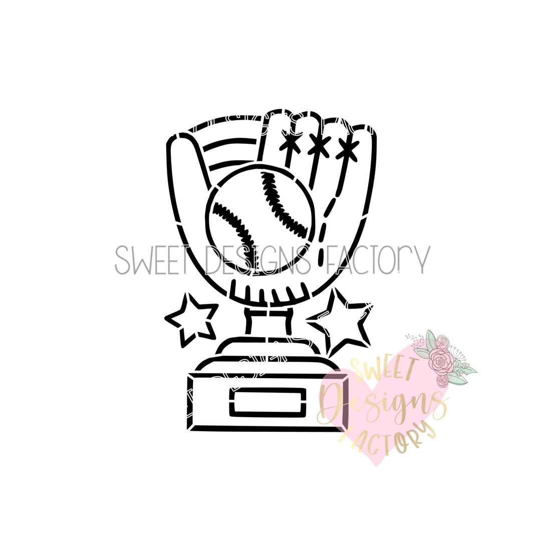 Baseball Trophy PYO Cookie Stencil. Matching Cookie Cutter Available ...
