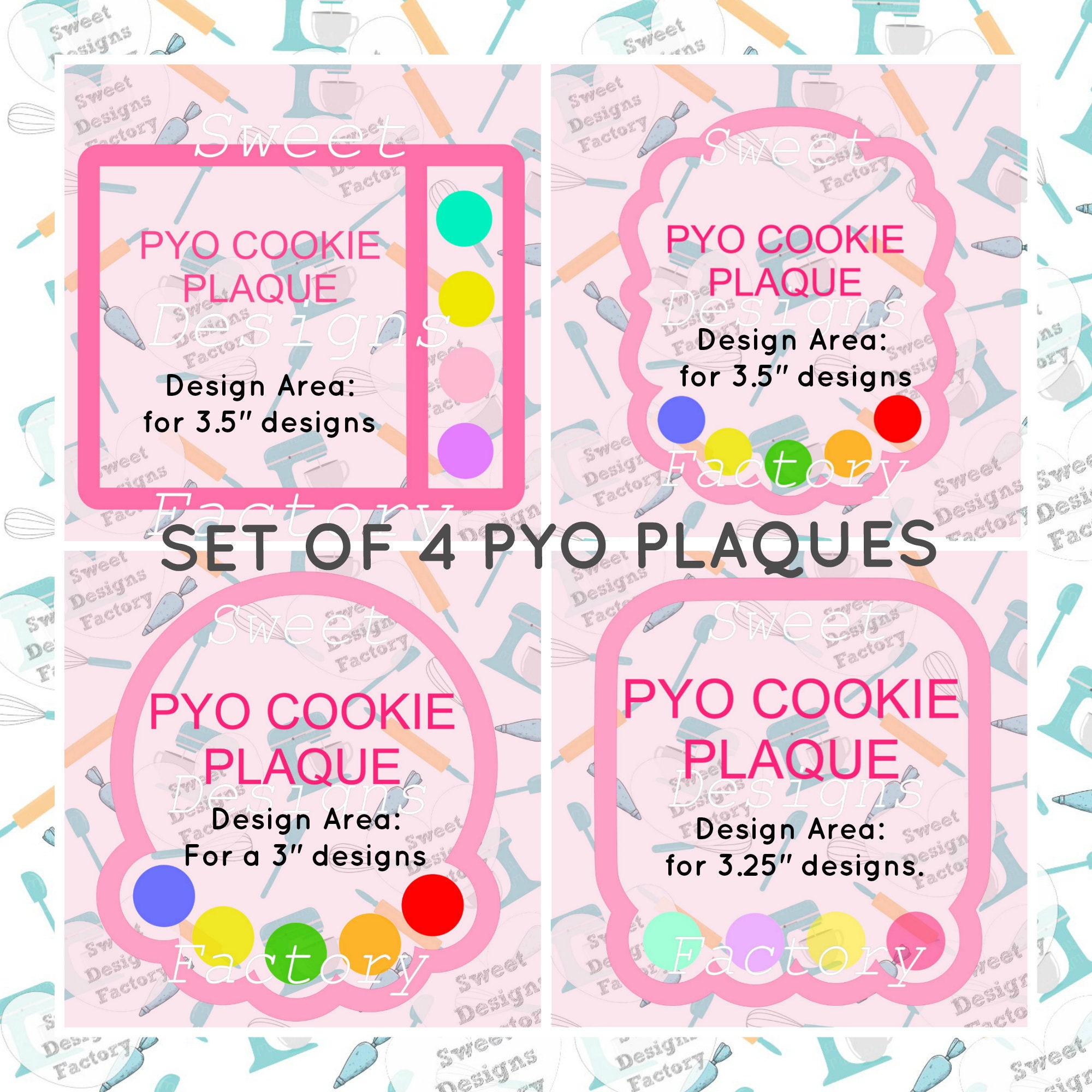 Set of 4 PYO Cookie Cutter Plaques. - Etsy