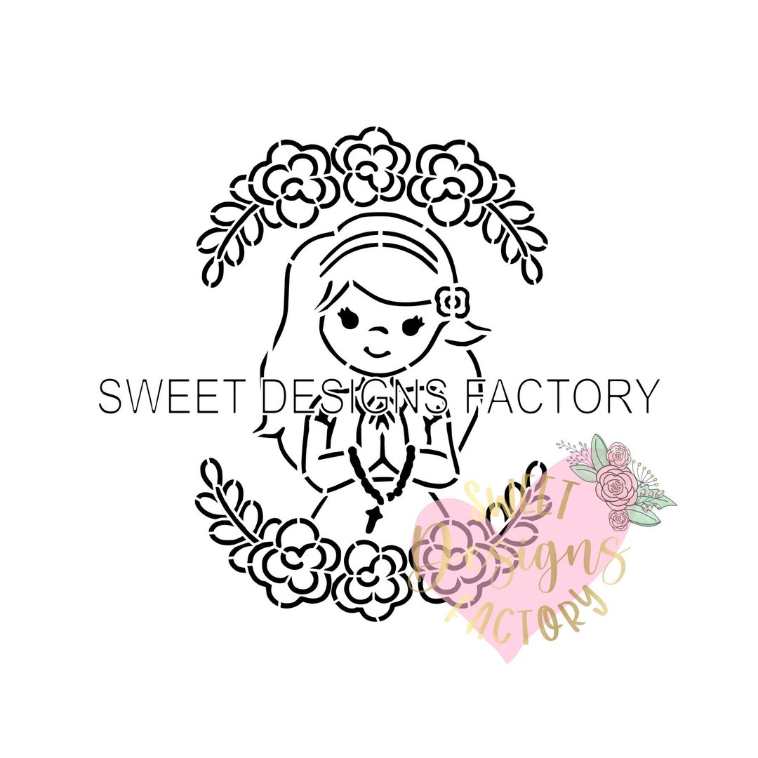 First Communion Girl PYO Cookie Stencil. Matching Cookie Cutter ...