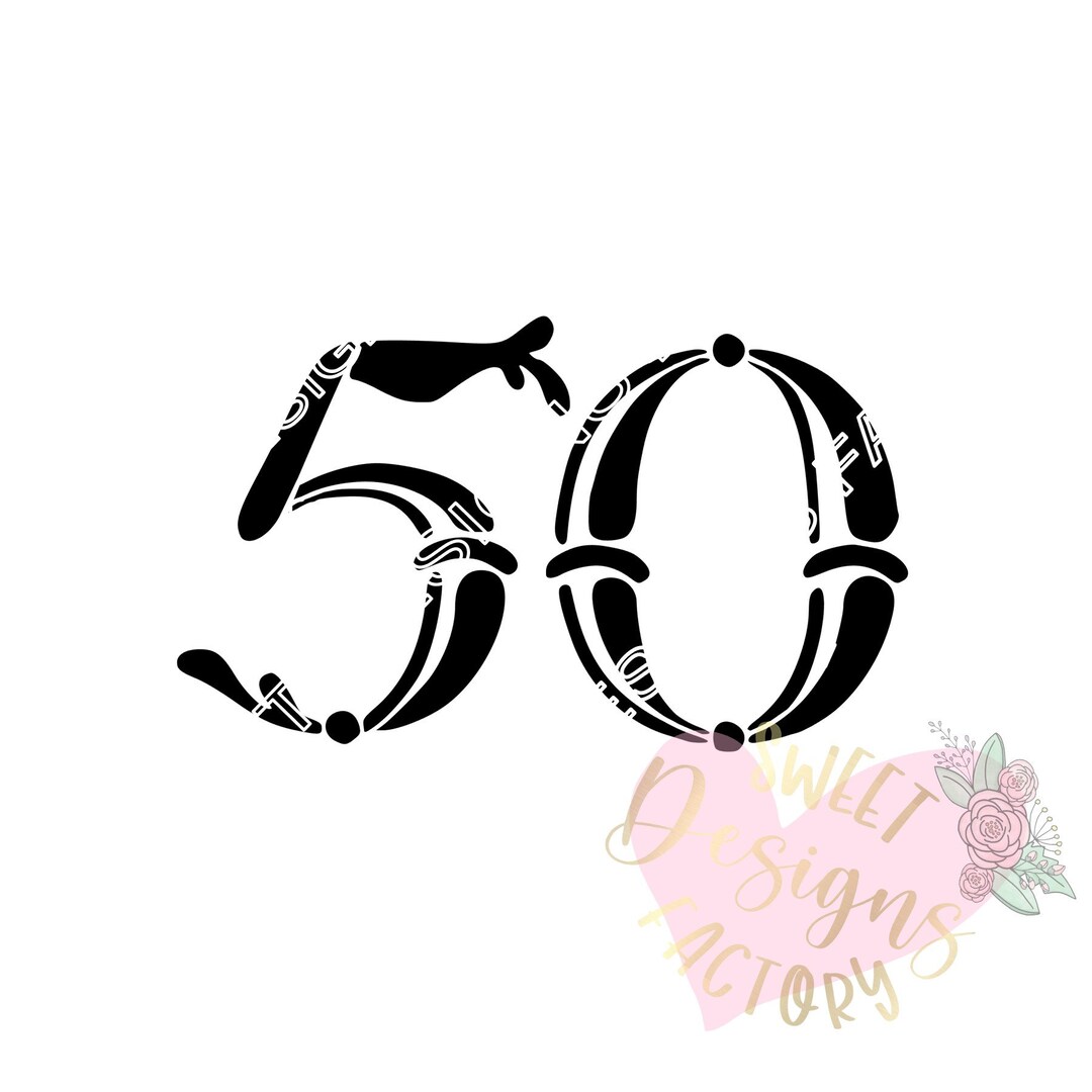 Number 50 Cookie Stencil Birthday Anniversary JB539 - Etsy