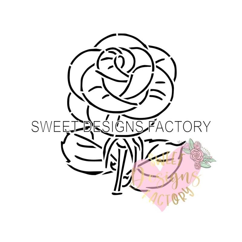Rose Cookie Stencil - Etsy