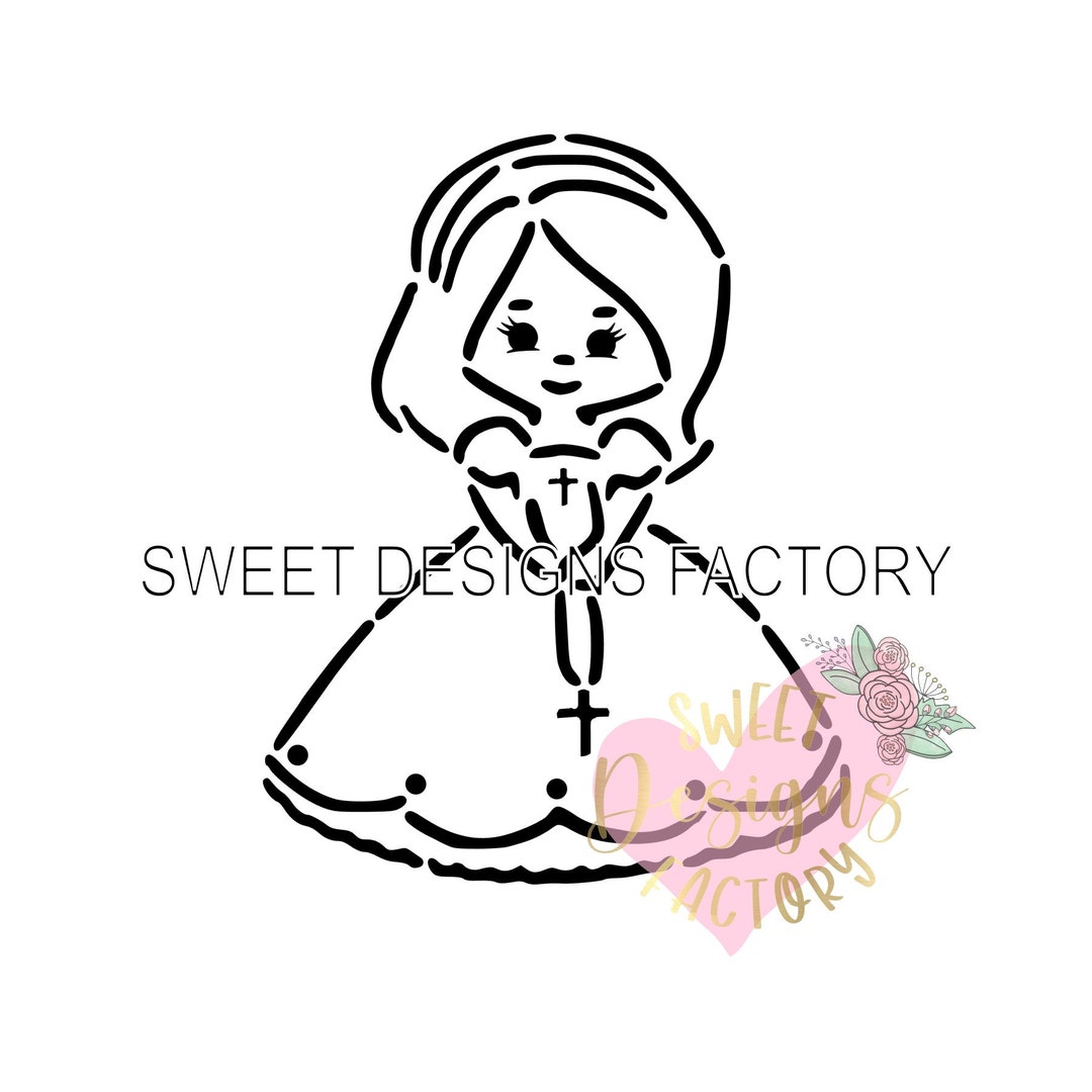 First Communion Girl PYO Cookie Stencil. Matching Cookie Cutter ...