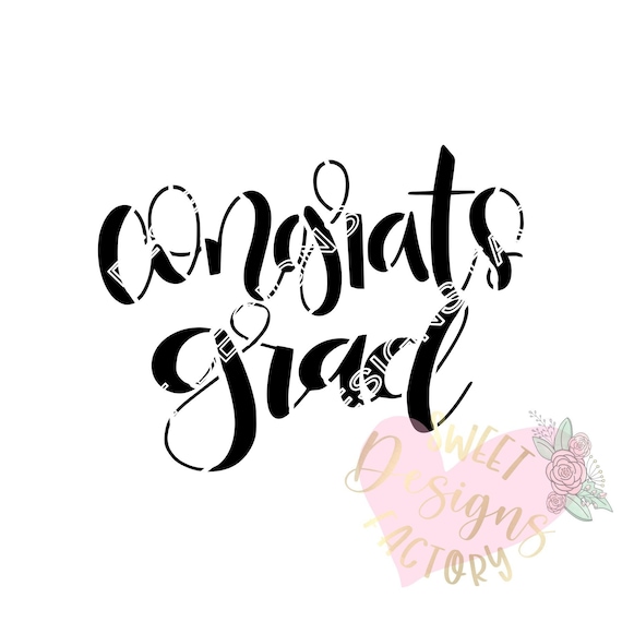 Graduation Cookie Stencil Congrats Grad DH30 | Etsy