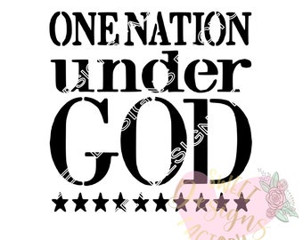 One Nation Under God Stencil - Etsy