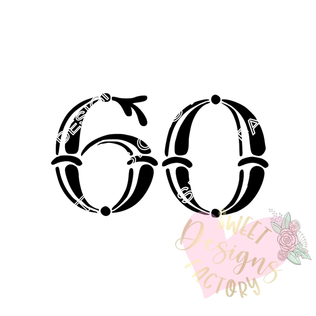 Number 60 Cookie Stencil Birthday Anniversary JB540 - Etsy