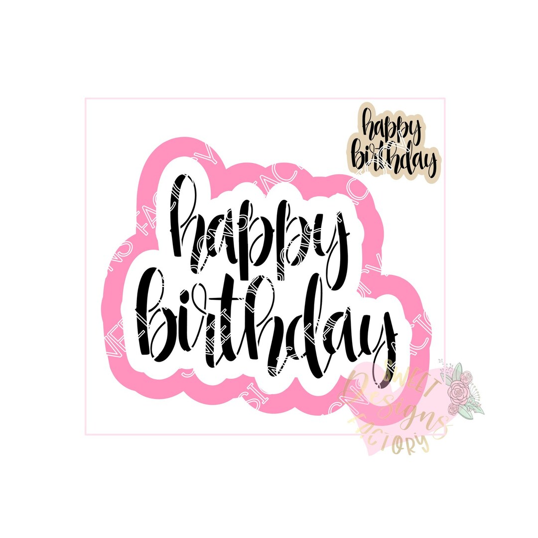 Happy Birthday Cookie Stencil and Matching Cookie Cutter DF14 - Etsy