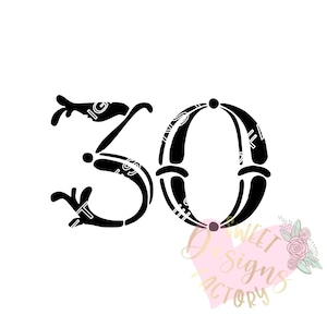 Number 30 Cookie Stencil Birthday Anniversary JB537 - Etsy