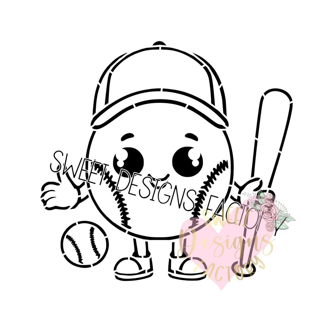 Baseball PYO Cookie Stencil. Matching Cookie Cutter Available SM010 - Etsy