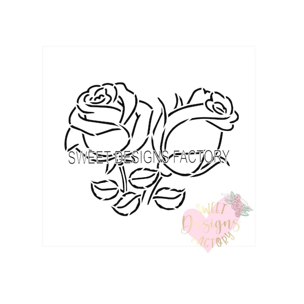 Rose Cookie Stencil - Etsy