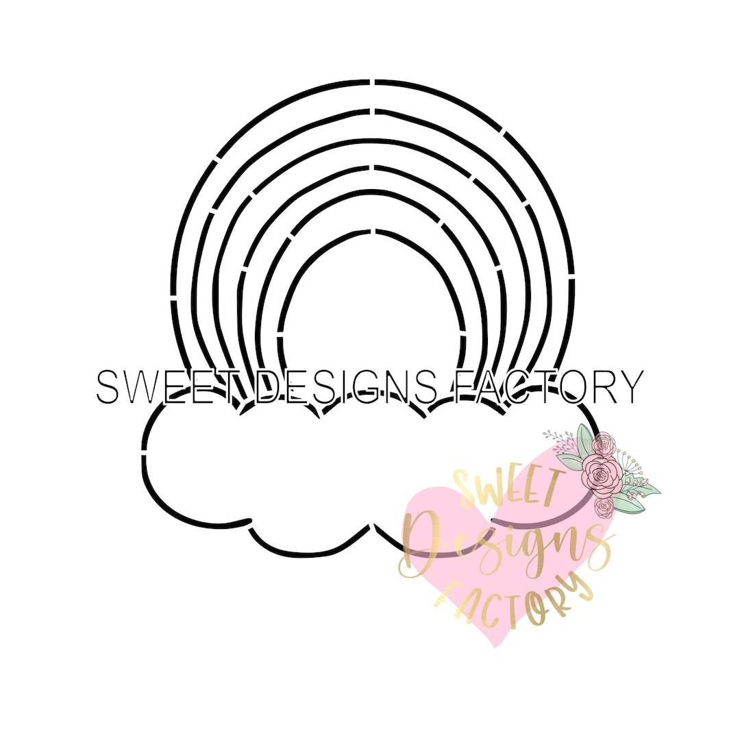 Rainbow PYO Cookie Stencil. Matching Cookie Cutter Available JB204 - Etsy