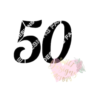 Number 50 Cookie Stencil Birthday Anniversary JB544 - Etsy