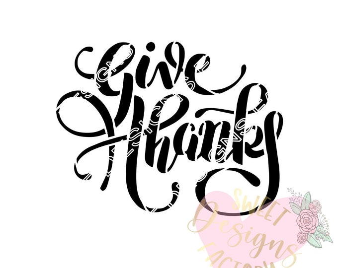 Give Thanks Prettier Plaques Cookie Stencil Julia Usher Thanksgiving ...