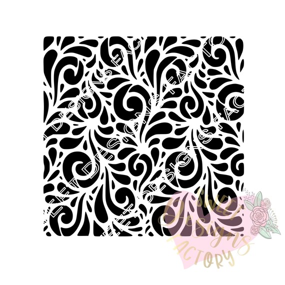 Swirls Background Pattern Cookie Stencil BC078 - Etsy