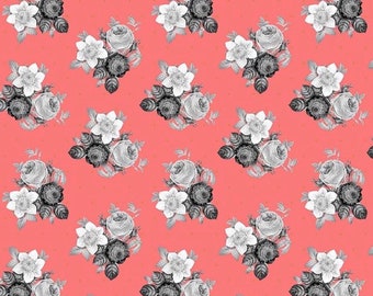 In Bloom Botanical Cream Sparkle Fabric by the Yard | Etsy