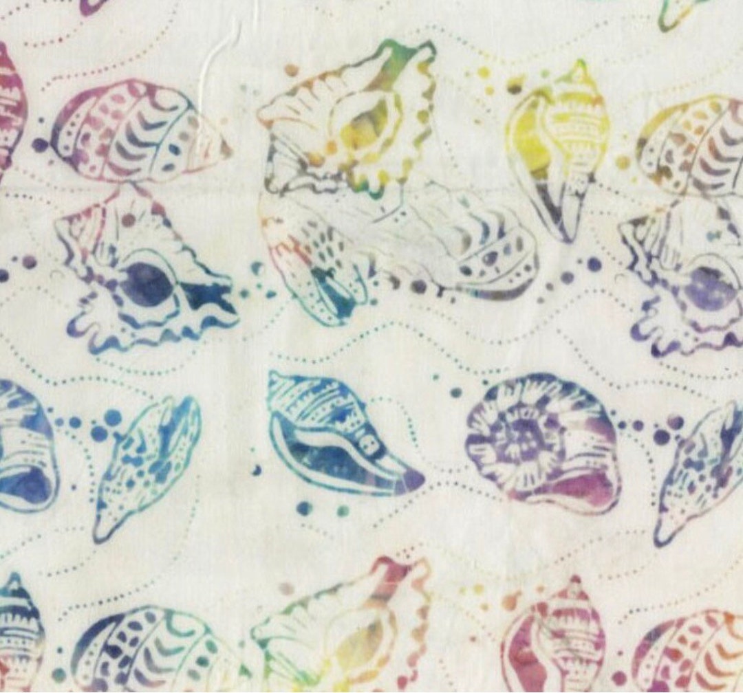 Bali Hawaii Batiks - Sea Shells Cream From Benartex Fabrics/bty - Etsy