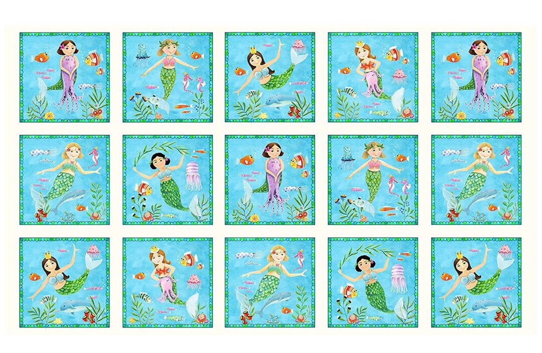 Little Mermaids 24’’ Panel From Elizabeth Studios. Cutest Little ...