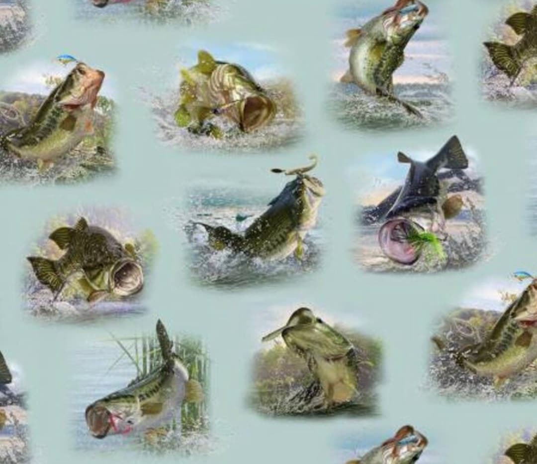 Elizabeth Studio - Tight Lines - 5022e-mist - Rainbow Trout Allover ...