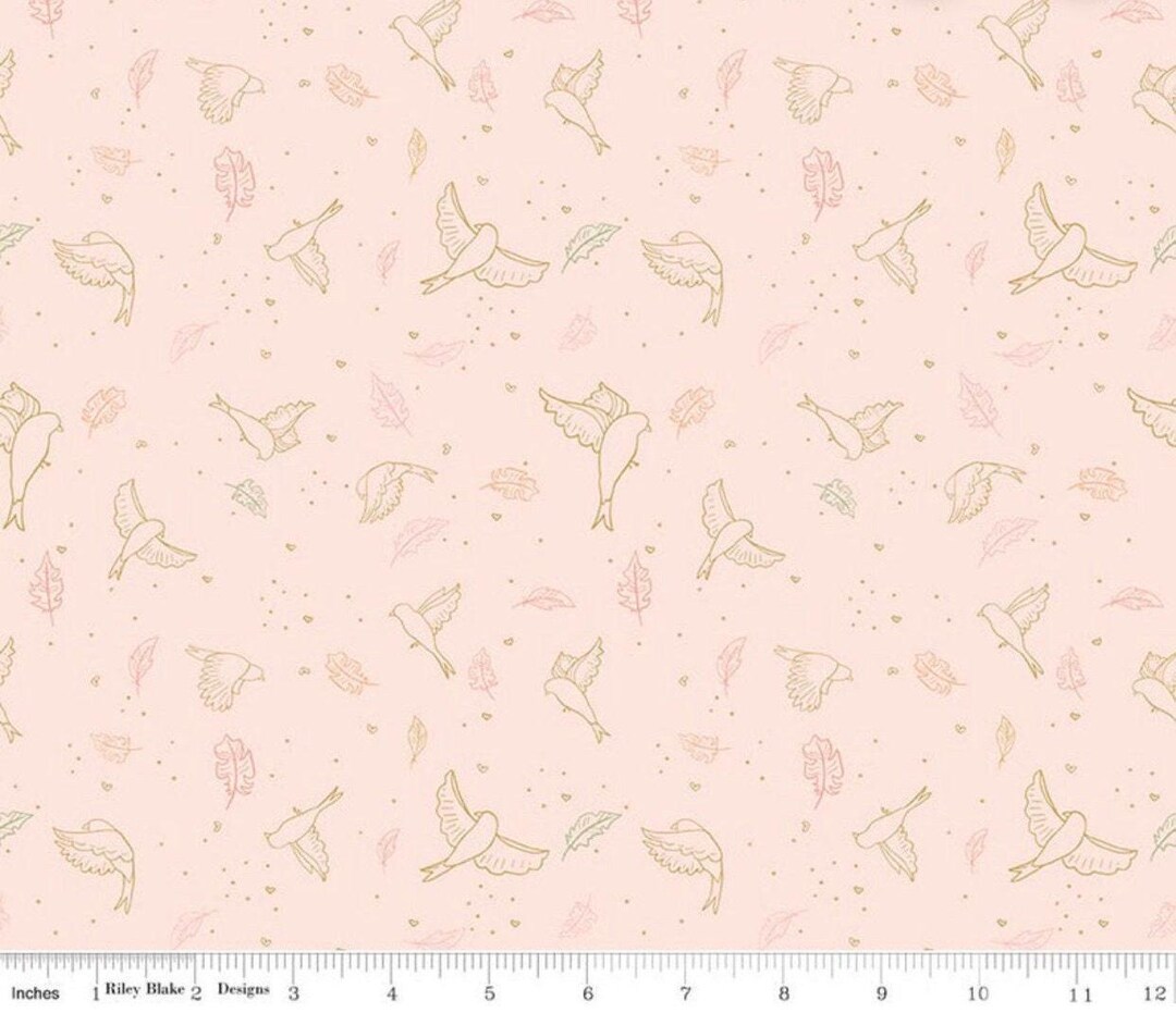 Wild and Free - Birds - C12931-blush/fabric by the Yard - Etsy