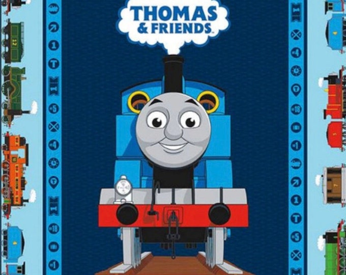 All Aboard With Thomas and Friends - PANEL 36 Inches Blue From Riley ...